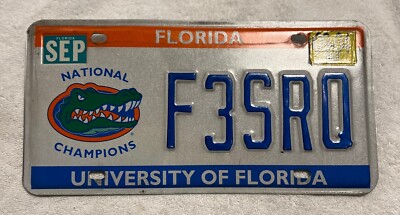 LICENSE PLATE FLORIDA GATOR UNIV F3SRO | eBay