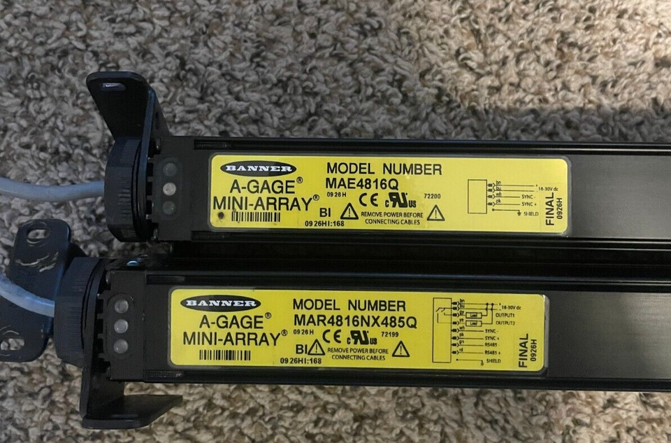 BANNER A-GUAGE MINI-ARRAY SENSORS EMMITER/RECEIVER MODEL MAE4816Q ...