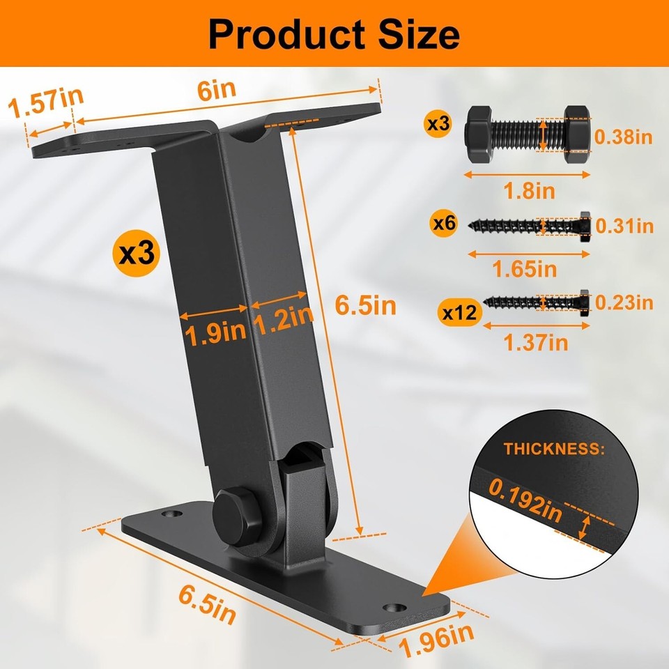 Heavy Duty Roof Riser Brackets Kit Adjustable Angle Pergola Brackets ...
