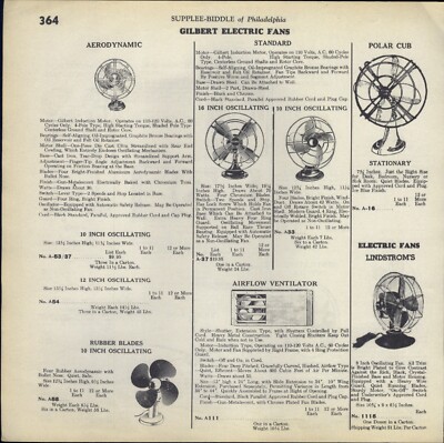 1940 PAPER AD Gilbert Electric Fan Polar Cub Lindstrom General Electric ...
