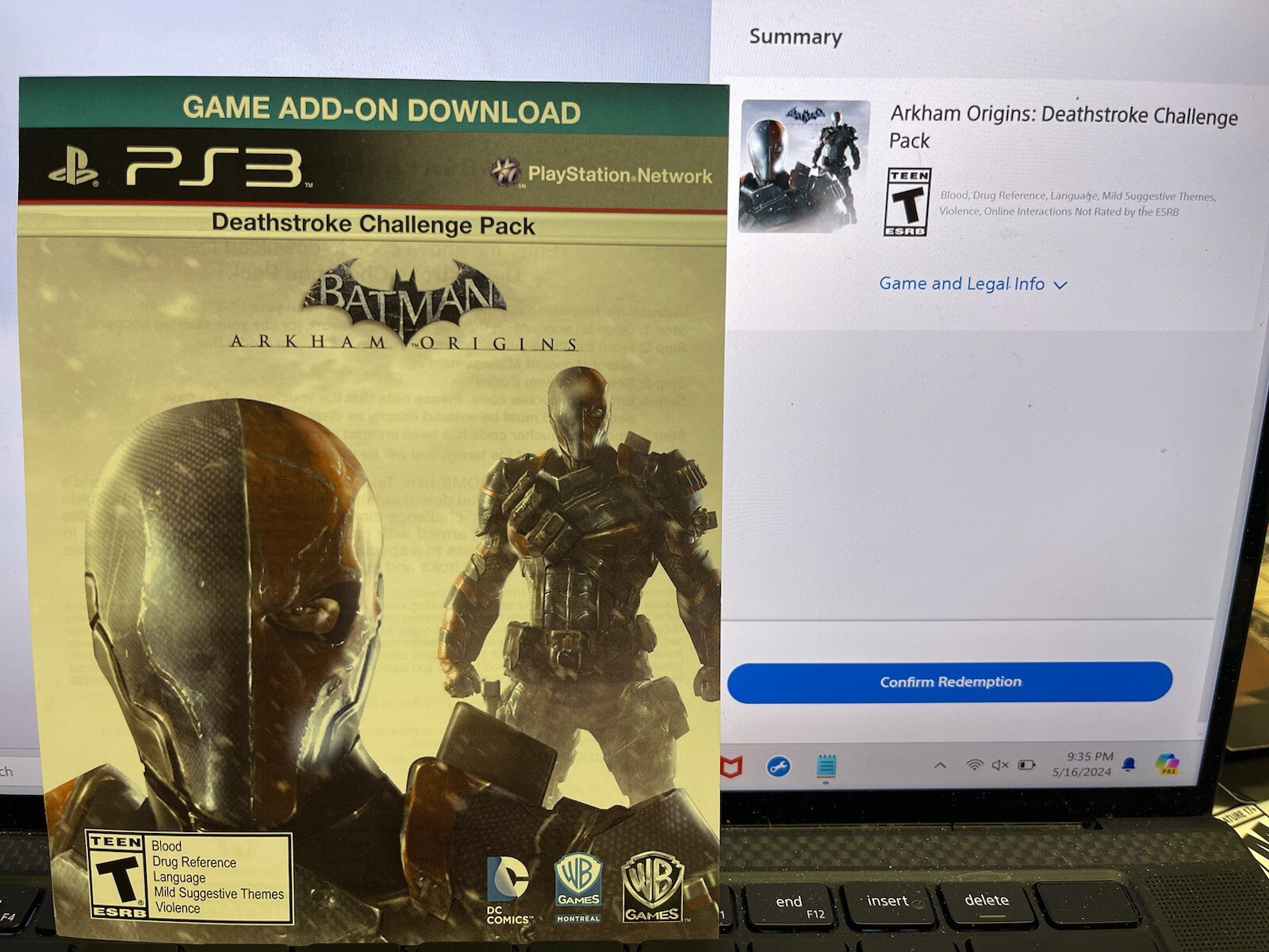 Batman Arkham Origins Deathstroke Challenge Pack (PlayStation 3 ...