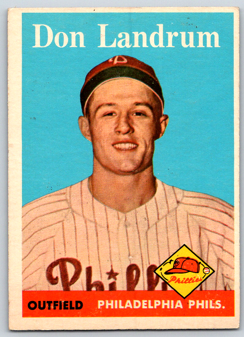 1958 Topps DON LANDRUM #291 PHILLIES Rookie RC off center Fast FREE ...