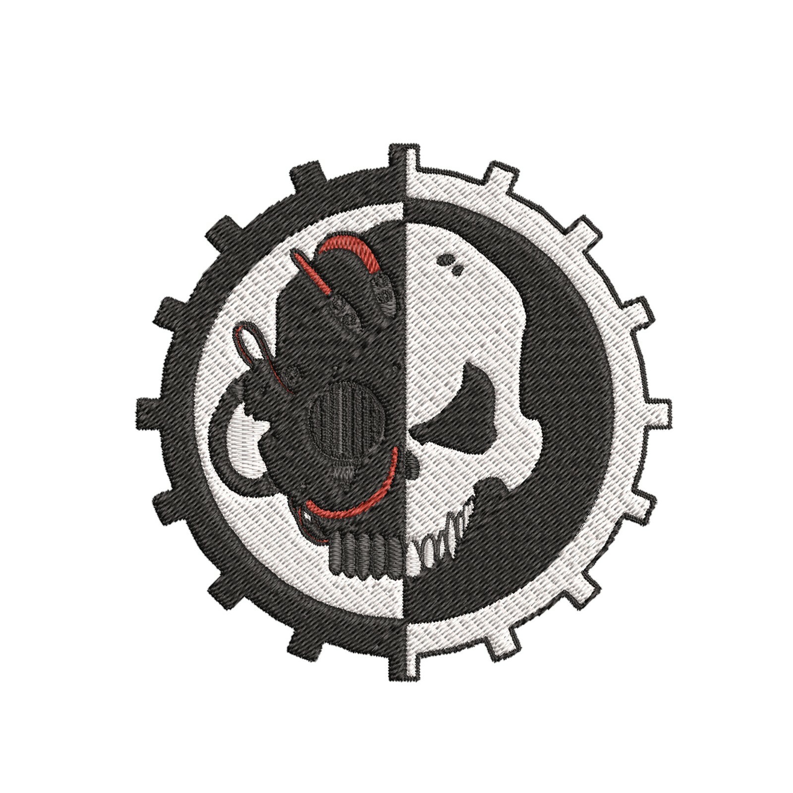 Skull Logo Patch Embroidered Iron-On Applique Chapter Badge Gaming ...