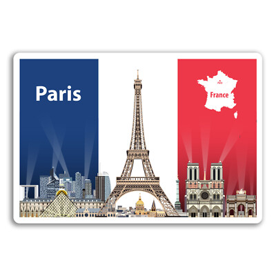 2 x 10cm Paris France Vinyl Stickers - Flag Travel Sticker Laptop ...