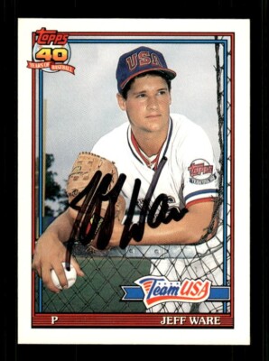 JEFF WARE SIGNED 1991 TOPPS #124T ON-CARD AUTO - TEAM USA | eBay