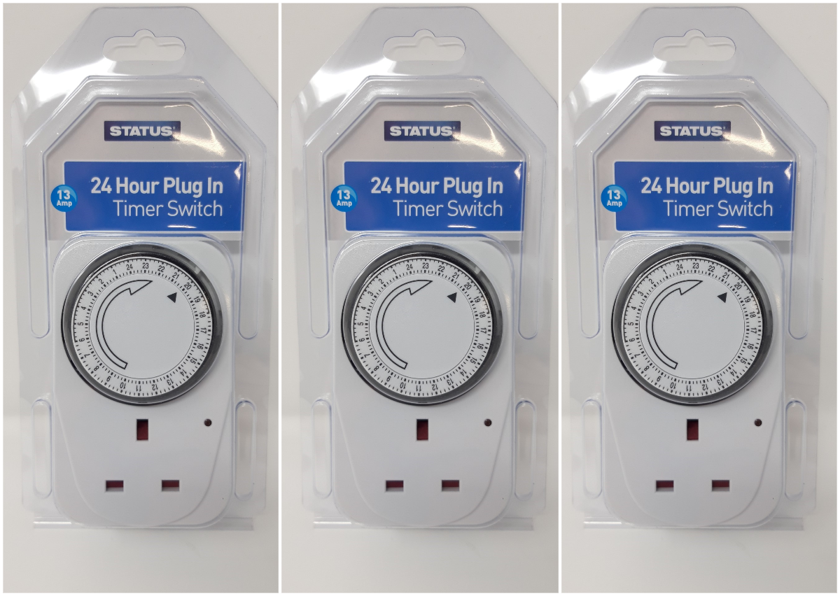 24hr Plug In Mechanical Timer Time Switch Clock Mains 13a Household 1,2 ...