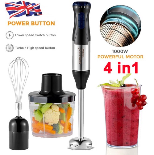 1000W Hand Blender Electric Stick Blender Curry Puree Food Mixer And ...