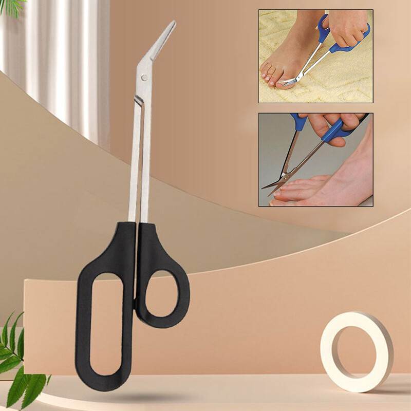 Easy Grip Toenail Scissors Clippers Long Reach Toe Nail Trimmer Cuticle ...