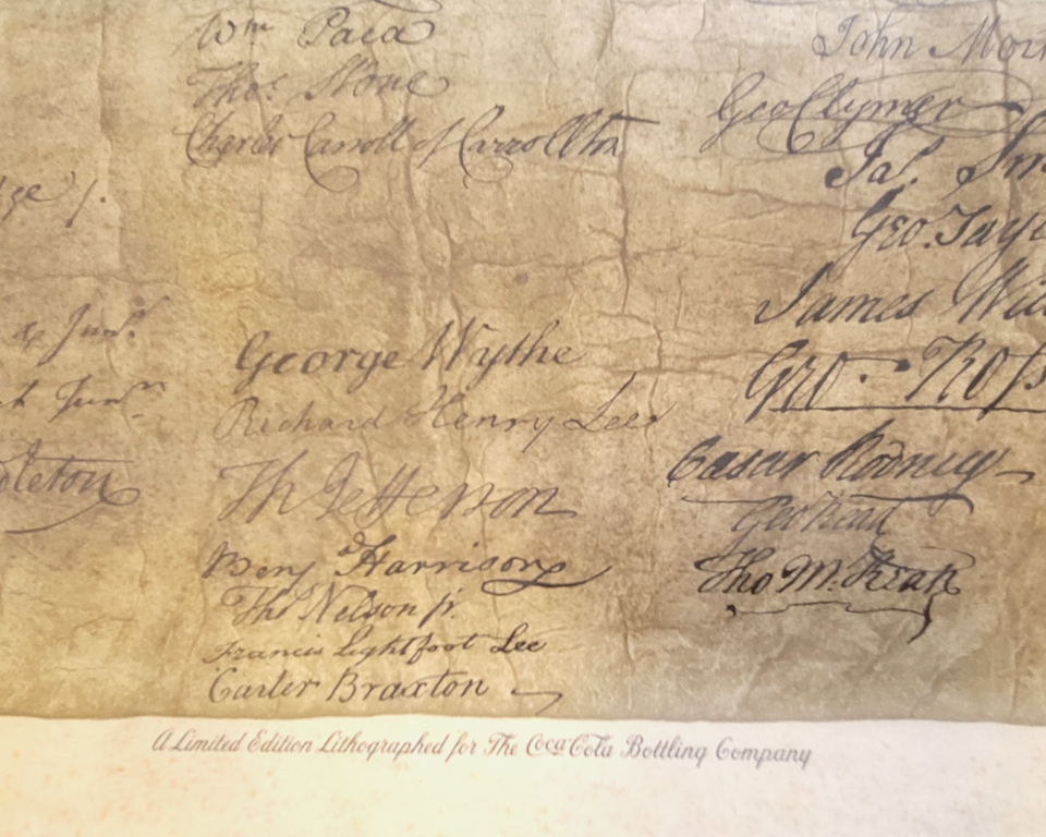 Rare Coca-Cola 1942 Lithograph Ltd Ed Declaration of Independence Ohman ...