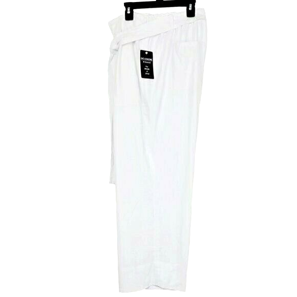 NWT ZAC & RACHEL Plus Linen Wide Leg Belted Casual Crop Pants 2X, 3X | eBay