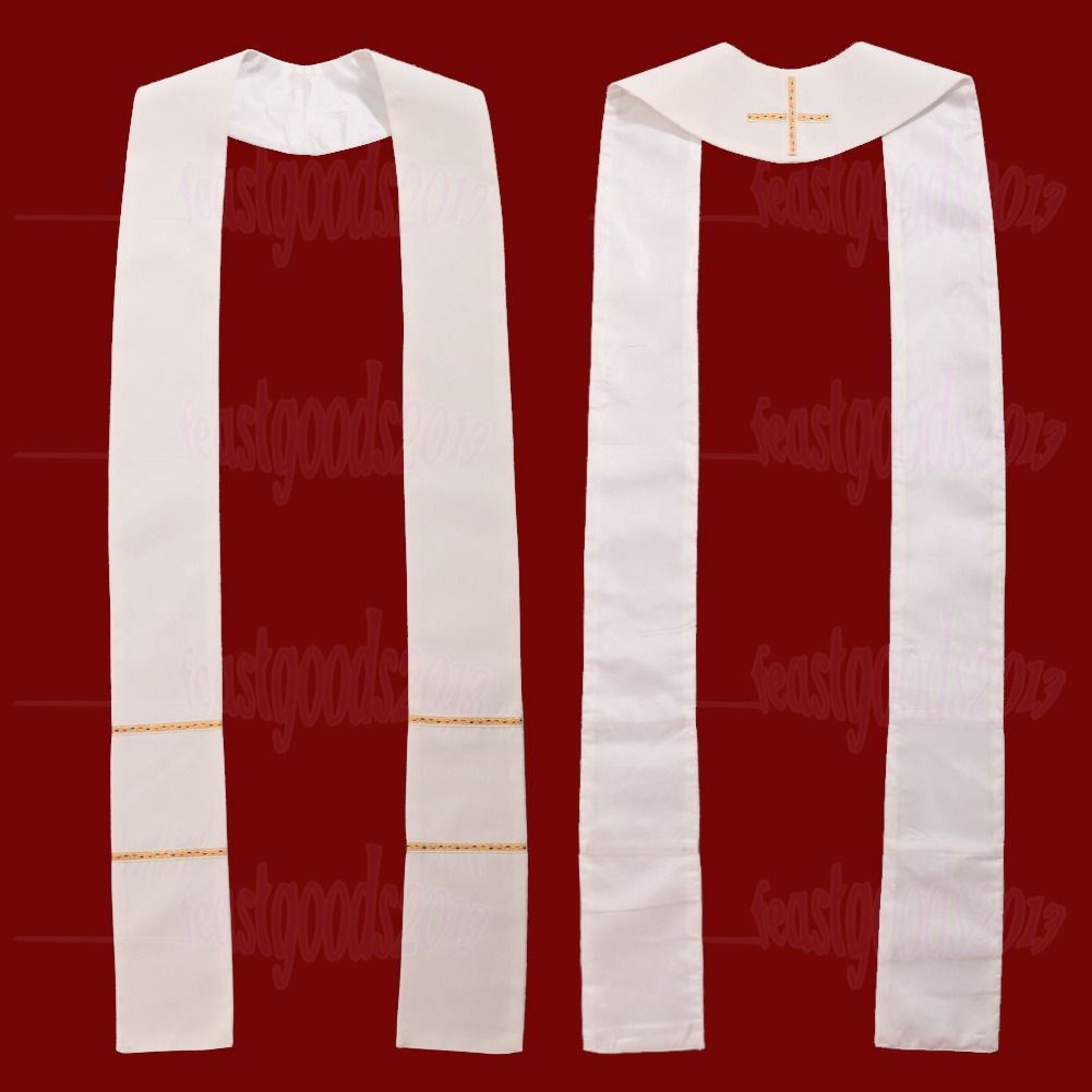 Clergy Priest Stole with Cross Embroidery Church Vestments Stoles IN 4 ...