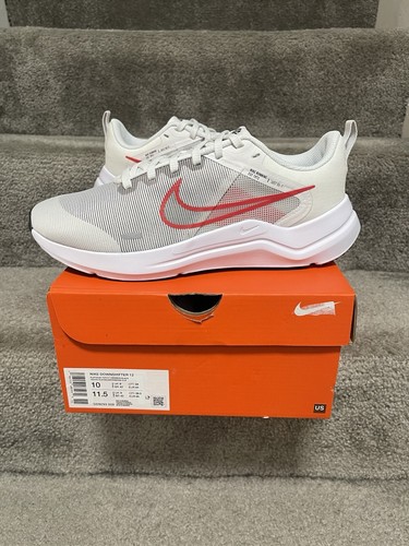 NIKE Downshifter 12 Men's Size 10 White/Red Athletic Running Shoes ...
