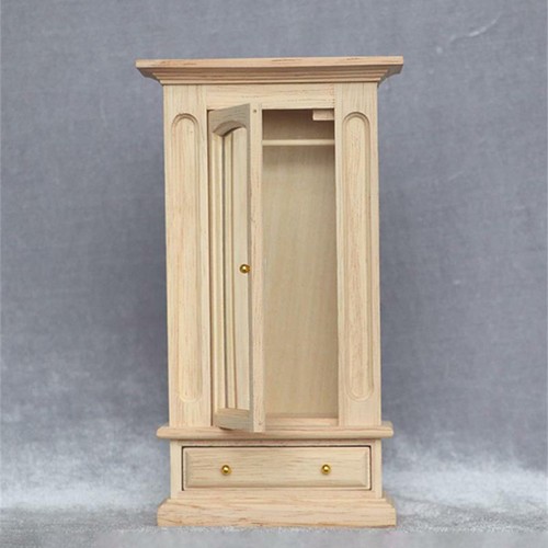 1:12 Scale Dollhouse Miniature Wardrobe Mirror Cabinet Plain Bedroom ...