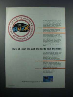 2000 VISA Buxx Credit Card Ad - Not Birds and Bees | eBay