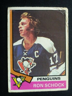 1974-75 O-Pee-Chee Hockey Card # 167 Ron Schock - Pittsburgh Penguins ...