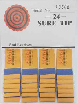 "12" #24 Sure Tip Boards (01-24) Bingo/Jar Tickets Free Shipping USA | eBay
