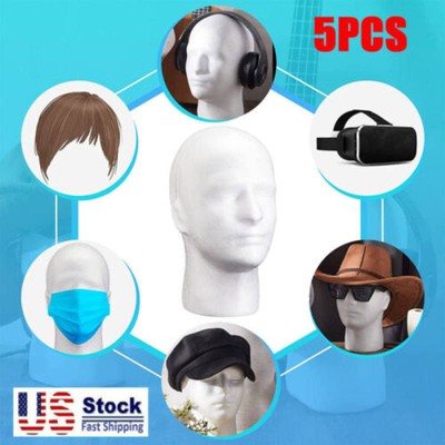 Partial-Body & Mannequin Parts - Styrofoam Head Male