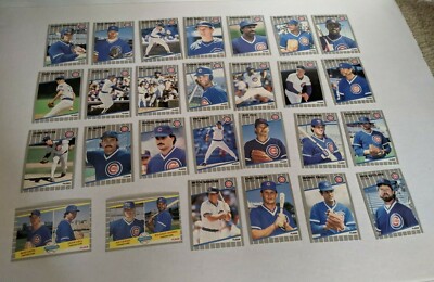 1989 Fleer Chicago Cubs 27 Cards Team Set Sandberg Maddux Girardi RC ...