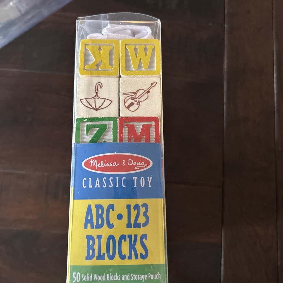 Melissa & Doug Wooden ABC 123 Blocks - Multicolor 50 PC | eBay