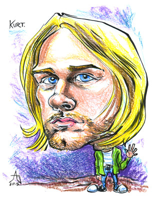 KURT COBAIN Original Caricature Art 8.5" x 11" FREE SHIPPING | eBay