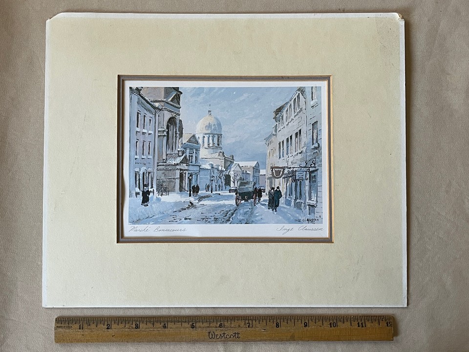 Vintage BONSECOURS MARKET Inge Claussen Signed Litho Canadian Art Card ...