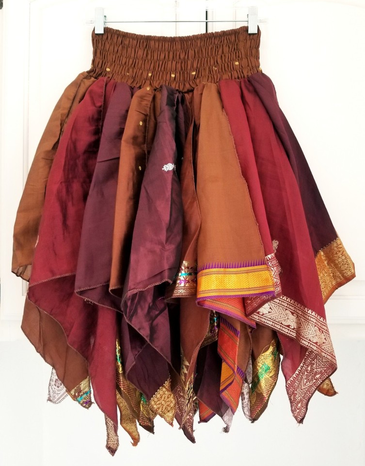 ~tav~ LOT of 5 ~ Silk Gypsy Fairy Elf Peasant Asymmetric Boho Hanky ...