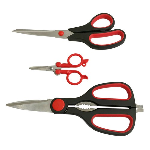 Pack of 3 Assorted Scissors Set Kitchen Scissors Mini Foldable Scissors ...