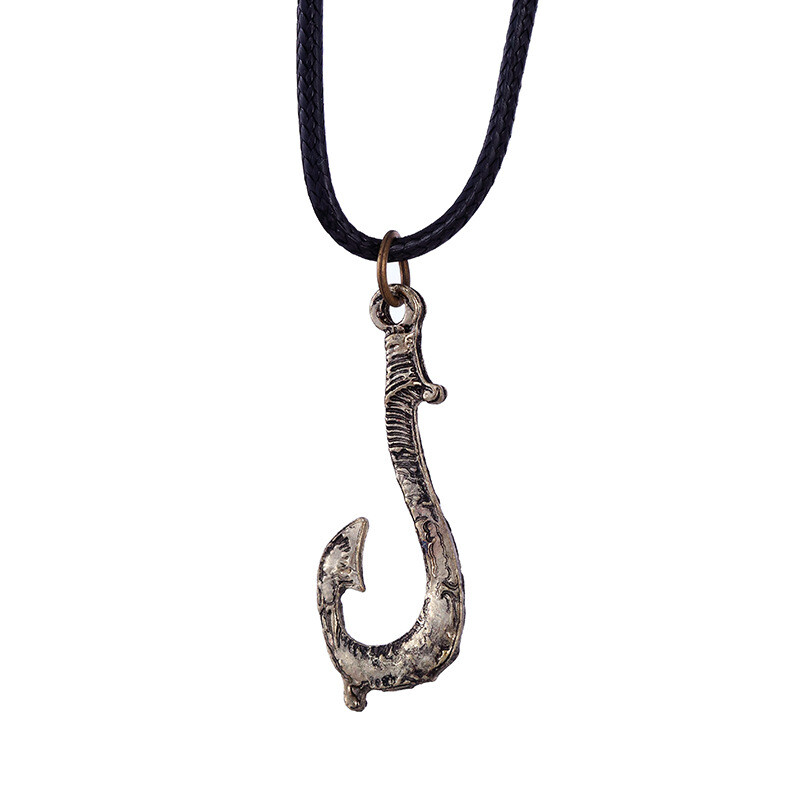 Moana Magic Fish Hook Metal Pendant Necklace Fashion Cosplay Necklace ...