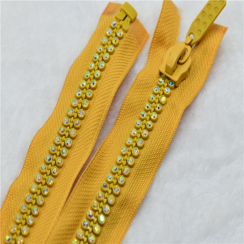 Rhinestone Zipper 60cm 2row Silver Gold Crystal AB Clothes Jacket Sew ...