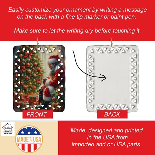 Miniature Pinscher and Santa Claus Porcelain Ornament DAC4142CO2 | eBay