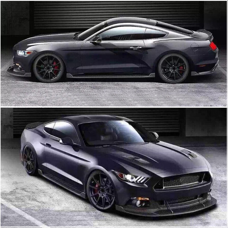 For Ford Mustang GT 2-Door 15-19 Real Carbon Fiber Side Skirt Extension ...