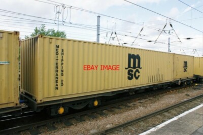 PHOTO FEA-C 60FT TWIN BOGIE CONTAINER FLAT WAGON NO 650008 OF FIRST ...