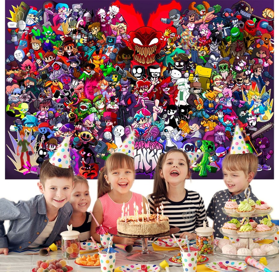 Friday Night Funkin Party Supplies Backdrop Banner Poster Vinyl for ...