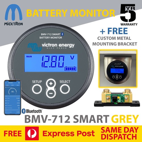 Victron BMV 712 GREY Smart Battery Monitor + Free Custom Bracket ...