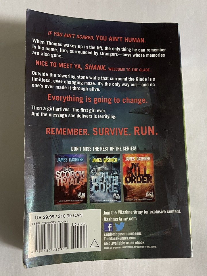 The Maze Runner Ser.: The Maze Runner (Maze Runner, Book One) : Book ...