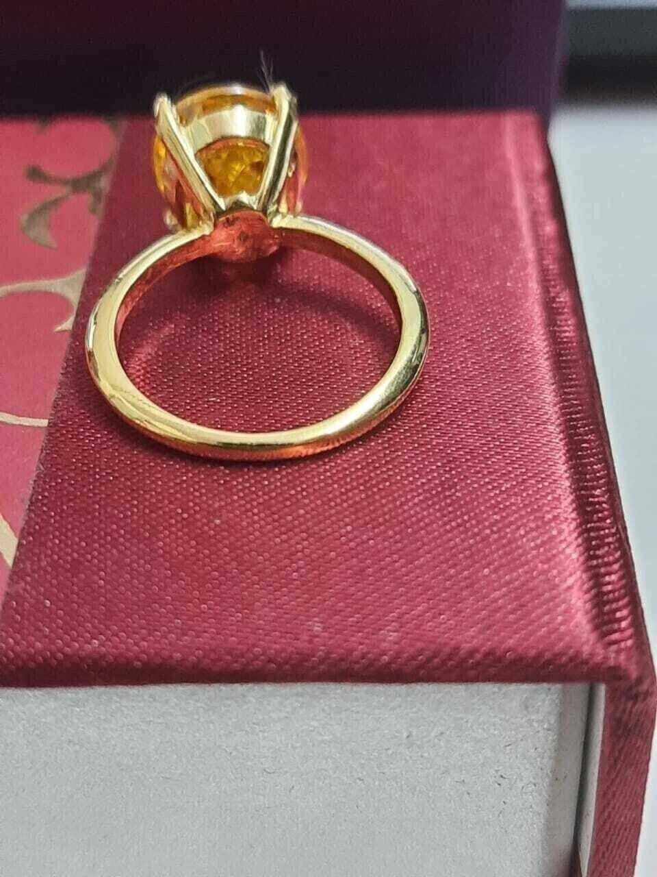 2 Ct Oval Cut Simulated Citrine Solitaire Engagement Ring 14k Yellow ...