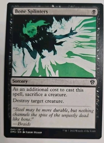 MTG Magic The Gathering Card Bone Splinters Sorcery Black Dominaria ...