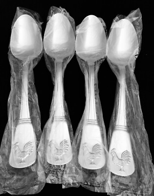 New CUISINART Elite Stainless FRENCH ROOSTER Set 4 SOUP SPOONS 8 ...