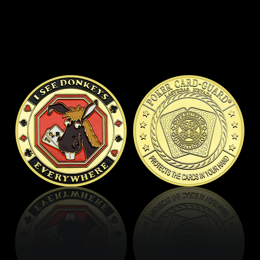 Casino Chip Coin Las Vegas Poker Guard Gold Plated Lucky Medal Memory ...