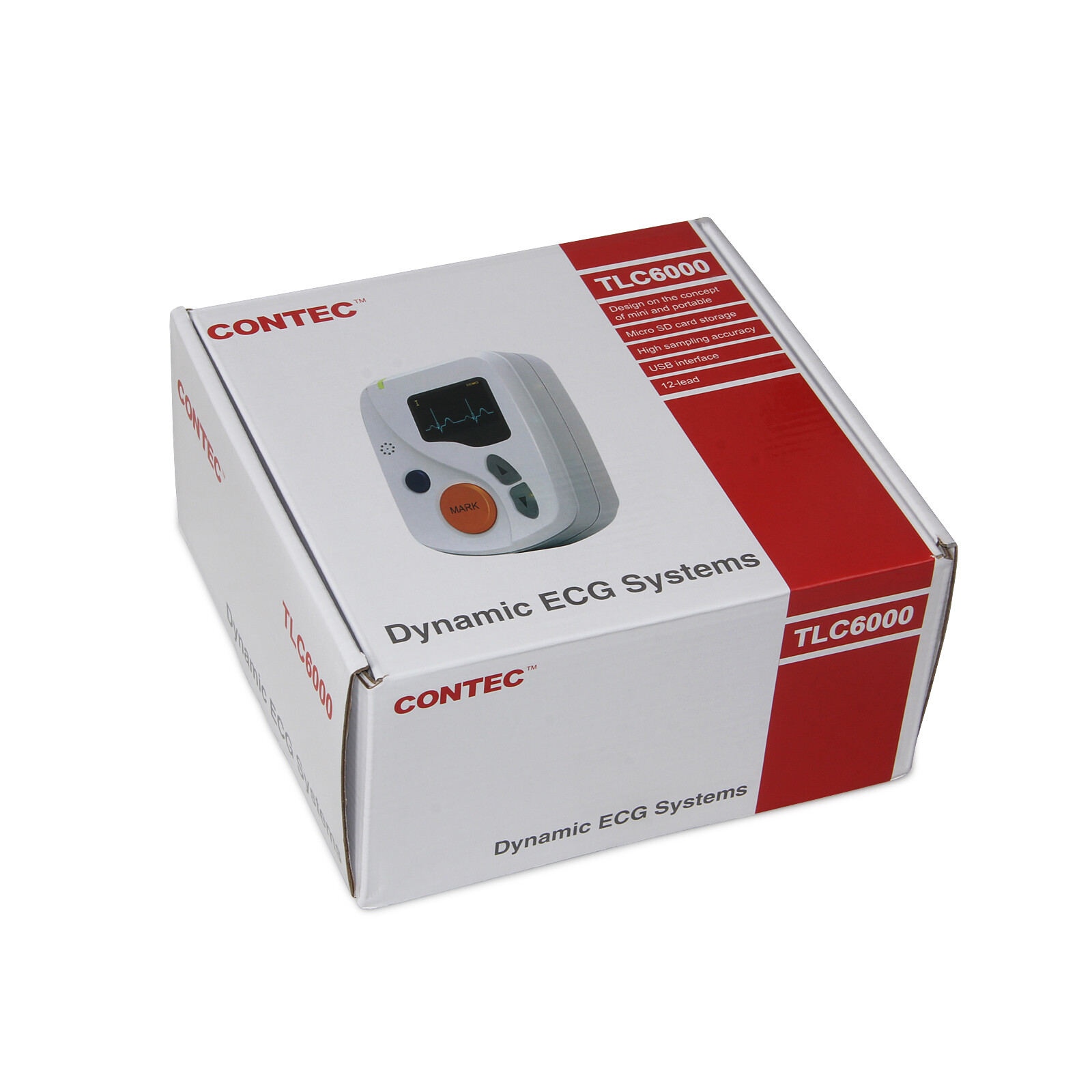 CONTEC TLC6000 ECG Holter Monitor 24h 12 canais + Software ECG Recorder ...