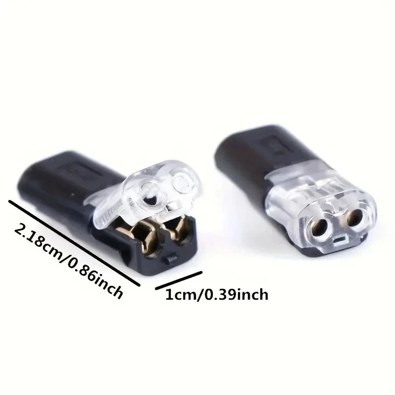 50/100pcs H2 2Pin Plug-in Wire Connector Nylon Copper Quick Terminal ...