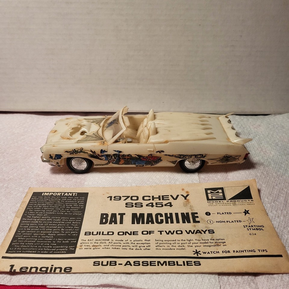 MPC 1970 Chevy Impala SS Convertible Bat Machine Model Built Up Glow in ...