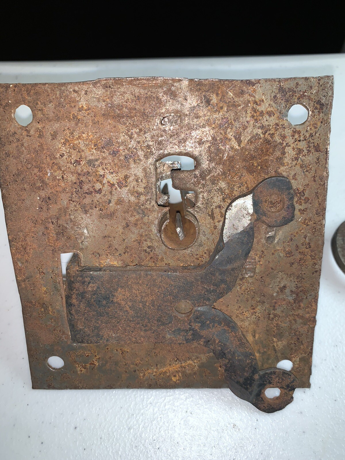 ANTIQUE LOCK W/ KEY. WROUGHT IRON FORGED, LOCK MECHANISM | eBay