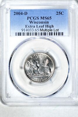 2004-D 25C Wisconsin Extra Leaf-High State Quarter PCGS MS65 | eBay
