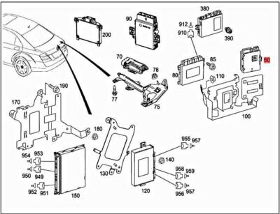 Genuine MERCEDES C216 W221 S-CLASS W221 Coupe C216 Control unit ...