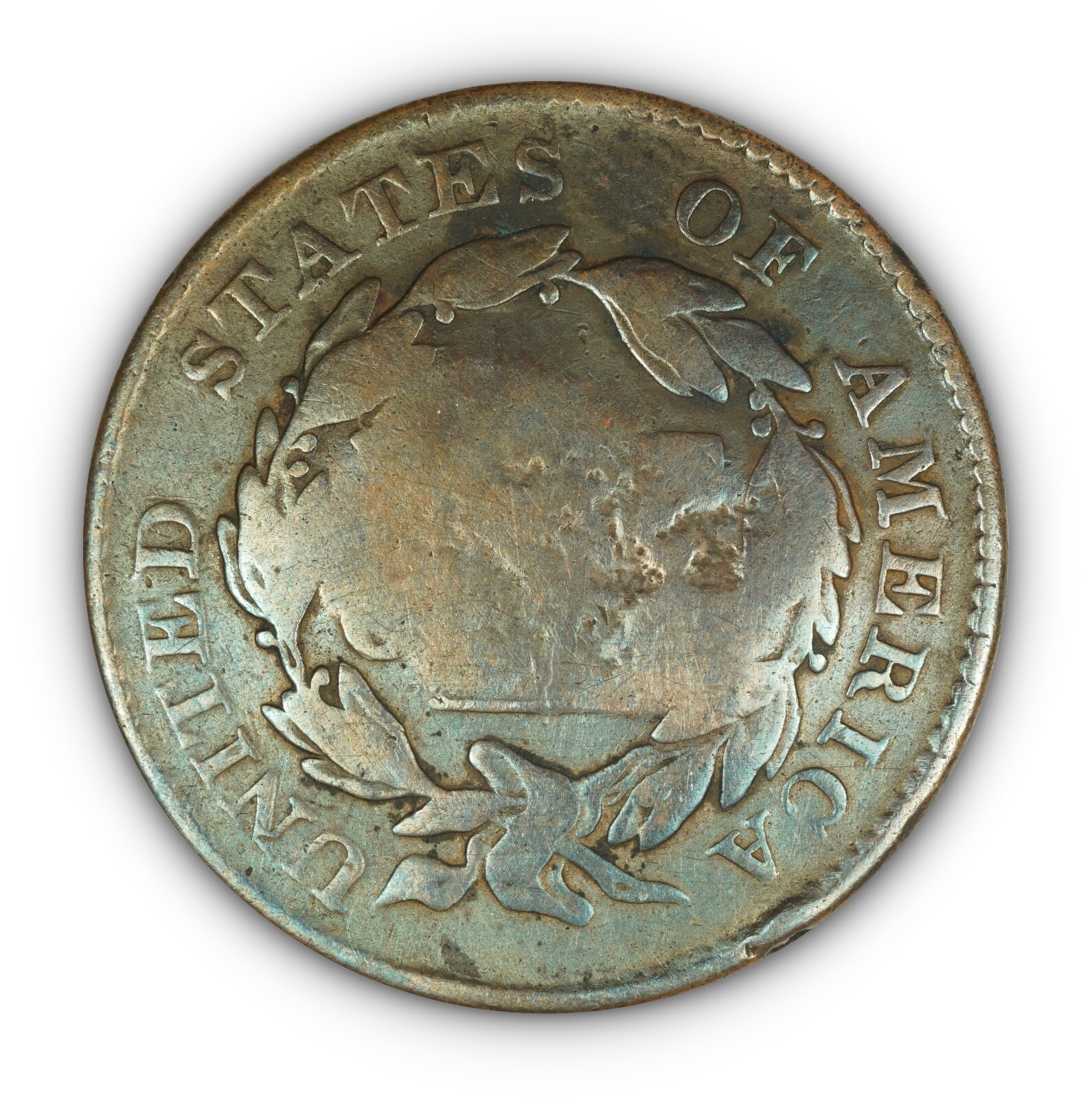 1828 Half Cent C.T Counterstamp in Cartouche Brunk T-16 PLATE COIN | eBay