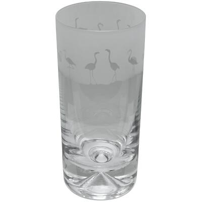 Decorated Highball Glass Flamingo Sandblast Animal Drinking Tumbler ...