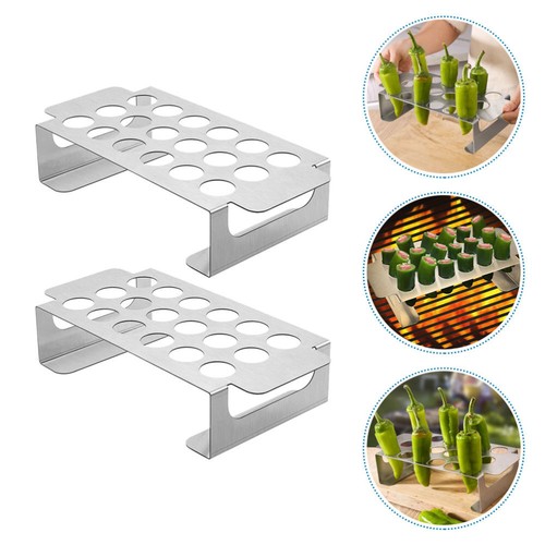 2 Pcs Stainless Steel Grill Bbq Accessory Grilling Rack for Peppers | eBay