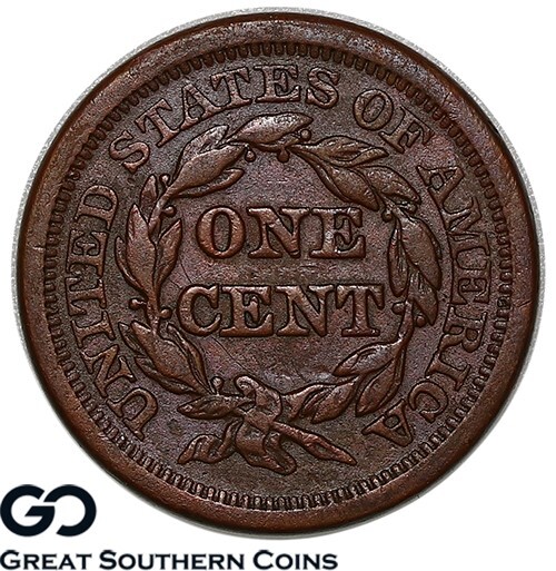 1850 Large Cent, Braided Hair, XF | eBay