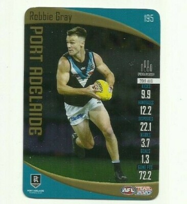 2020 TEAMCOACH GOLD PORT ADELAIDE ROBBIE GRAY # 195 CARD AFL | eBay ...